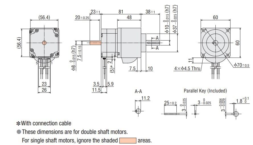 Oriental Motor Bipolar 4-Wire With CS Gearbox PKP Series Hybrid Stepper ...